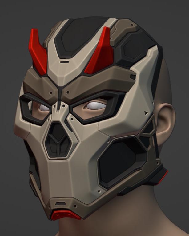 Cyber Demon LED RGB Mask | Customizable | Cosplay Mask | Airsoft mask ...